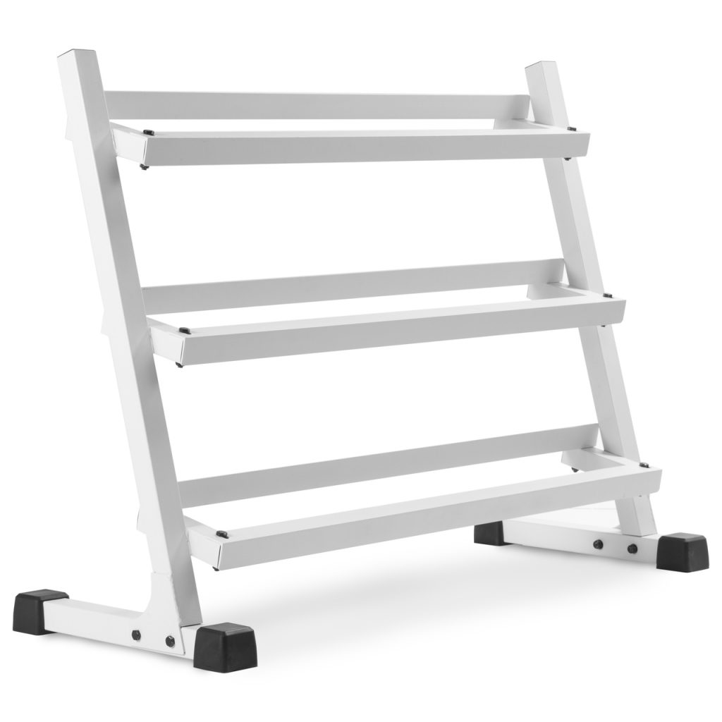 XMark Fitness 4 ft. 3 Tier Dumbbell Rack [XM-3107.1-WHITE] - IncrediBody